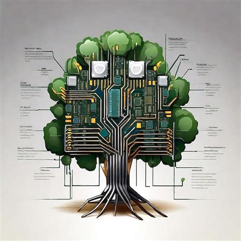 Premium Photo A Tree With Many Different Types Of Electronic Components