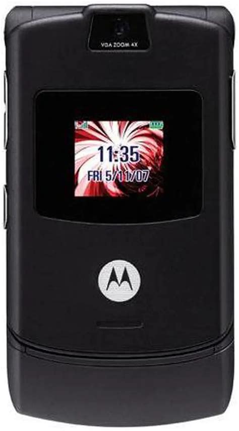 Motorola Razr Black Unlocked Gsm Cell Phone With Stylish Design V3