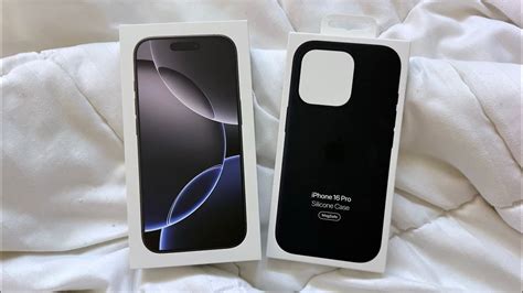 Iphone 16 Pro And Silicone Case Unboxing Black Titanium Apple