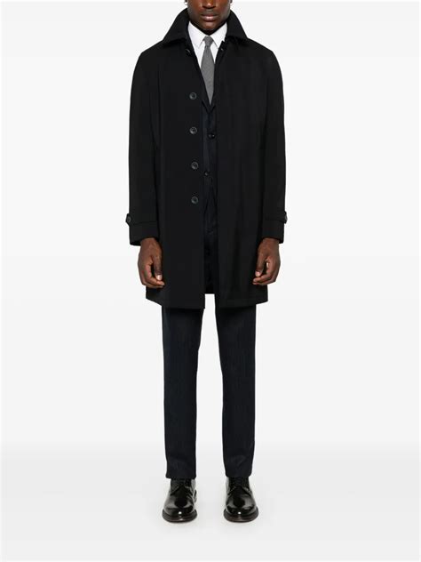 Herno Manteau à Plaque Logo Bleu Farfetch Fr