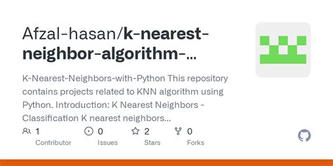 GitHub Afzal Hasan K Nearest Neighbor Algorithm Implementation In Python K Nearest Neighbors