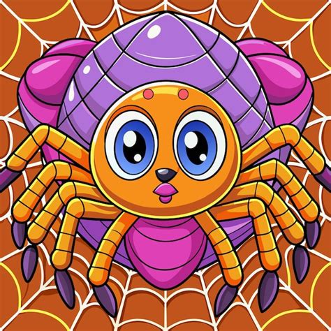 A Spider With A Purple Spider On Its Face Premium Ai Generated Vector