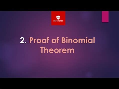 Proof Of Binomial Theorem Video Lecture Crash Course For Humanities English Humanities Arts