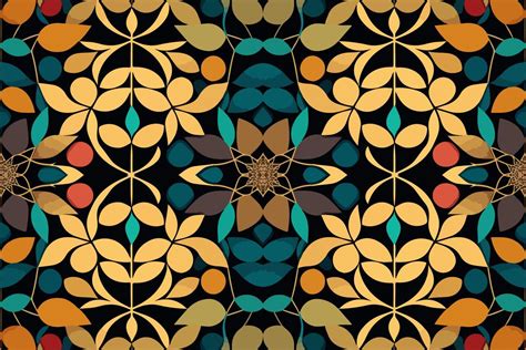 Floral Pattern Bright Colorful Background Abstract Graphic Line Modern Elegant Minimal Retro