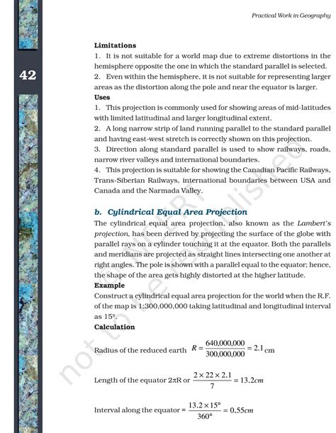 NCERT Book Class Geography Chapter Map Projections