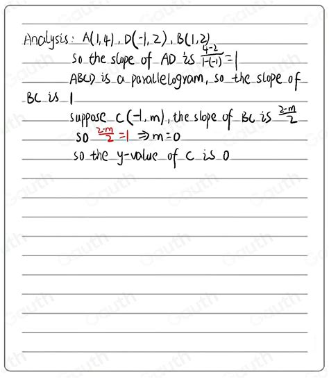 Solved Figure Abcd Is A Parallelogram If Point C Lies On The Line X