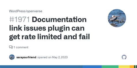 Documentation Link Issues Plugin Can Get Rate Limited And Fail · Issue 1971 · Wordpress