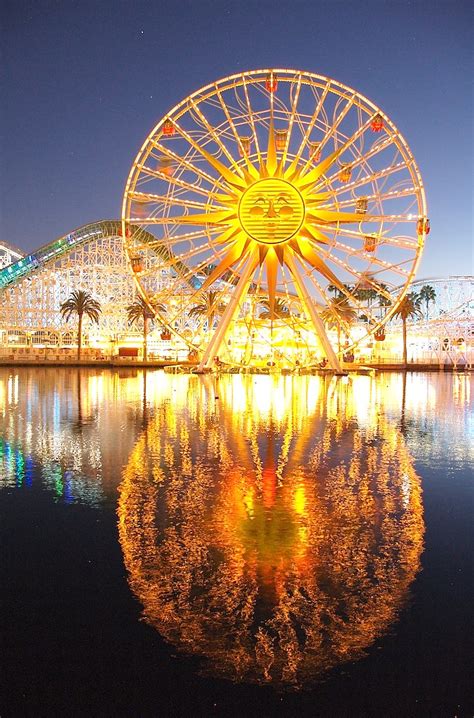 California Adventure Sun Wheel Night Photo 2 A Photo On Flickriver
