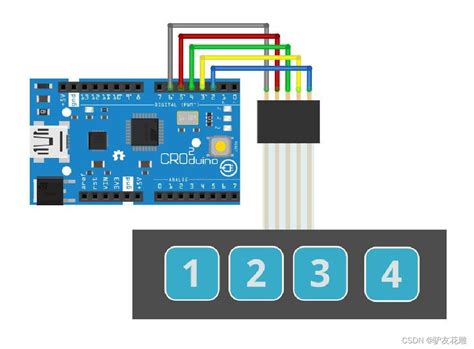【雕爷学编程】arduino动手做（62） 1排4键薄膜开关四位电容按键模块214薄膜键盘工作原理图解 Csdn博客
