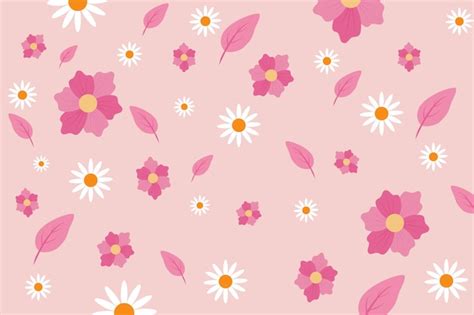 Premium Vector Spring Pattern Pink Background