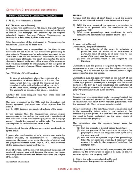 Due Process Clause Procedural Lawsuit Judgment Law