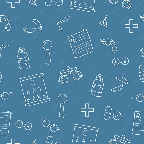 Premium Vector Equipments For Optometry Seamless Pattern Doodle