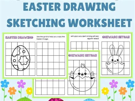Easter Drawing Sketching Worksheet Teaching Resources