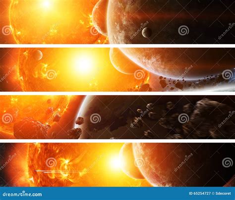 Exploding Sun In Space Close To Planet Stock Illustration