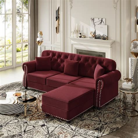 Mid Century Modern Chesterfield Sofa With Button Tufted Overstock
