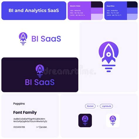 Bi And Analytics Saas Brand Unique Template Creative Logo Stock Vector Illustration Of