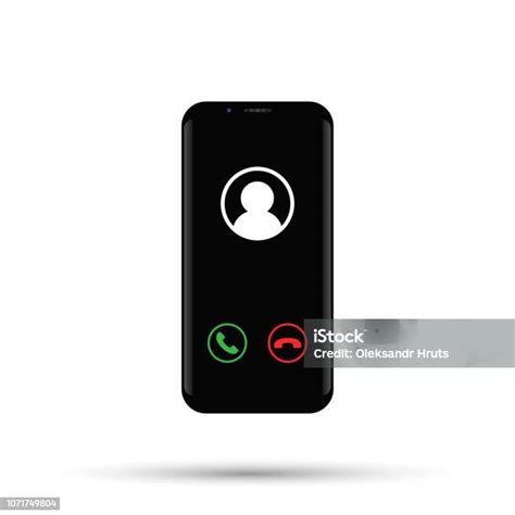 들어오는 호출에 스마트폰 디스플레이 고립 된 휴대 전화 현실적인 그림을 벡터 Brand Name Online Messaging Platform에 대한 스톡 벡터 아트 및