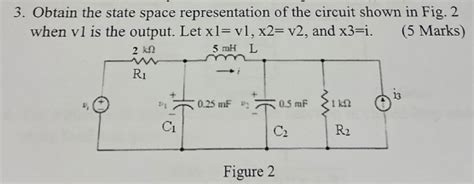 Solved 3 Obtain The State Space Representation Of The Chegg Com
