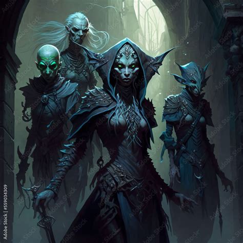 Drow Elves Illustration Stock Illustration Adobe Stock