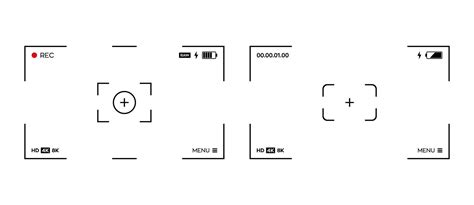 Camera Frame Viewfinder Screen Design Set 4k Camera Recording Display