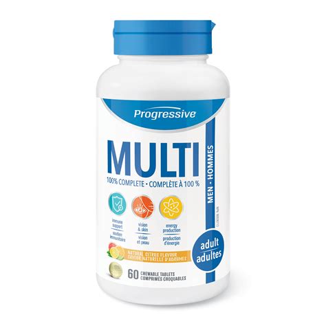 Progressive Daily Chewable Multivitamin For Adult Men
