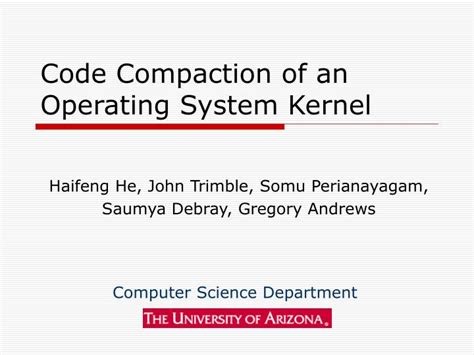 Ppt Code Compaction Of An Operating System Kernel Powerpoint