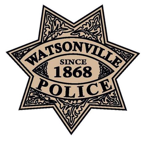 Watsonville Police Department Badge Official Seal Since 1868 2021830