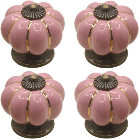 Danceemangoos Retro Ceramic Cabinet Knobs 4 Pack Vintage Antique