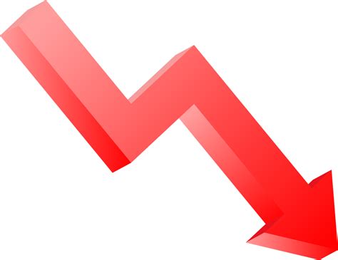 Red Decrease Arrow Icon Finance Investment Clipart Illustration Icon Set 50737535 Png