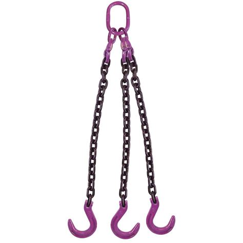 38 X 4 3 Leg Chain Sling W Foundry Hooks Grade 100