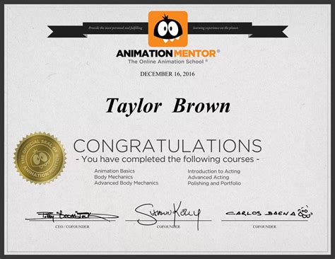 Taylor Brown Am Certificate Ppt