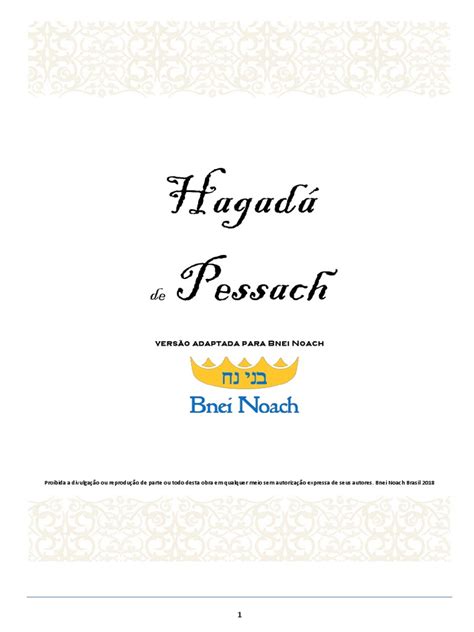Hagadá De Pessach Para Bnei Noach Final Pdf Páscoa Judaica Deus