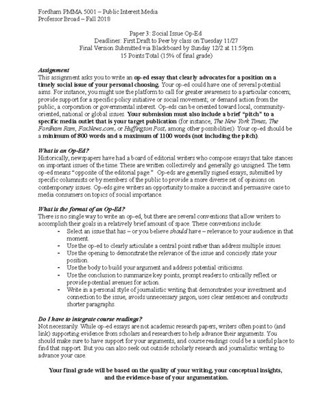 Sample Op Ed Article