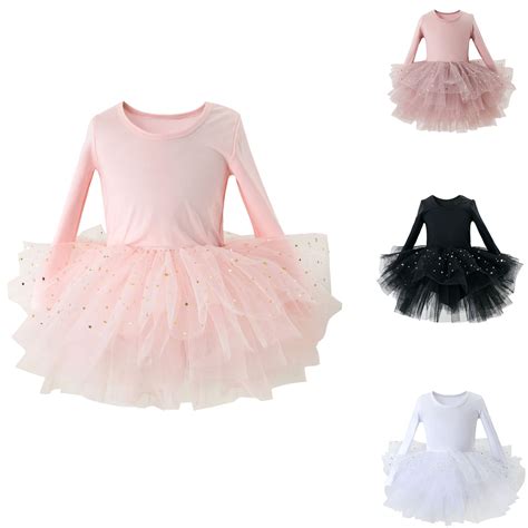 Caixia Ballet Skirts For Girls Ballet Long Sleeve Skirted Leotards With