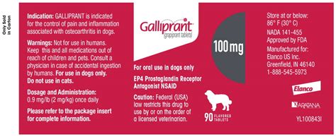 Animal Ndc 58198 5810 4 Galliprant Grapiprant
