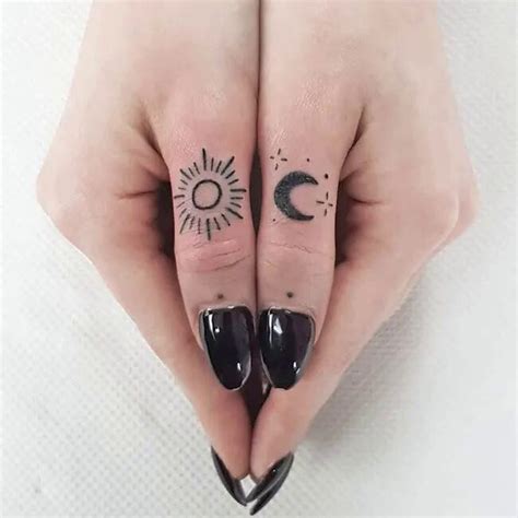 Simple Crescent Moon Finger Tattoo Simple Crescent Moon Finger Tattoo