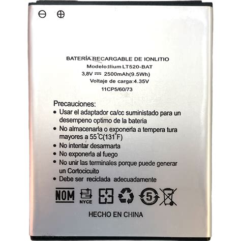 Batería Lanix Llium Lt520 2500mah 1lcp56073 Mk Cell Mexico