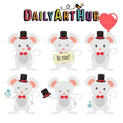Romantic Mr Mouse Clip Art Set Daily Art Hub Graphics Alphabets And Svg