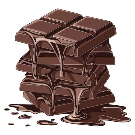 Chocolate Bar Pieces Art Illustration Premium Ai Generated Vector