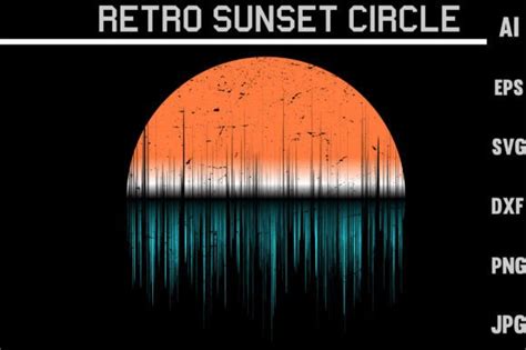 Retro Sunset Circle Graphic By Asiksithi20 · Creative Fabrica