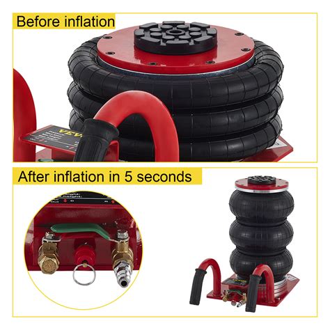 Vevor Pneumatic Jack 3t Leverage Jack Pneumatic Car Lift Swivel 3 Rings Pneumatic Jack