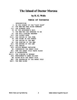 E Novel The Island Of Doctor Moreau By New Learning Publishing Tpt