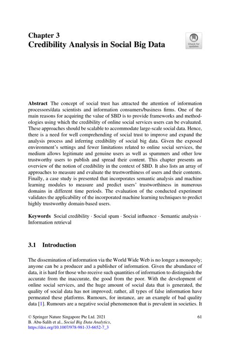 Pdf Credibility Analysis In Social Big Data