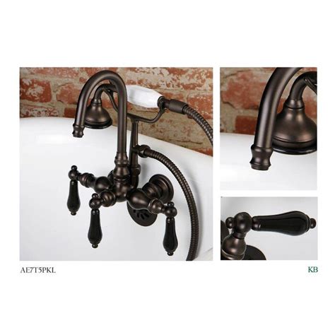 Kingston Brass Duchess Three Handle 2 Hole Tub Wall Mount Clawfoot Tub
