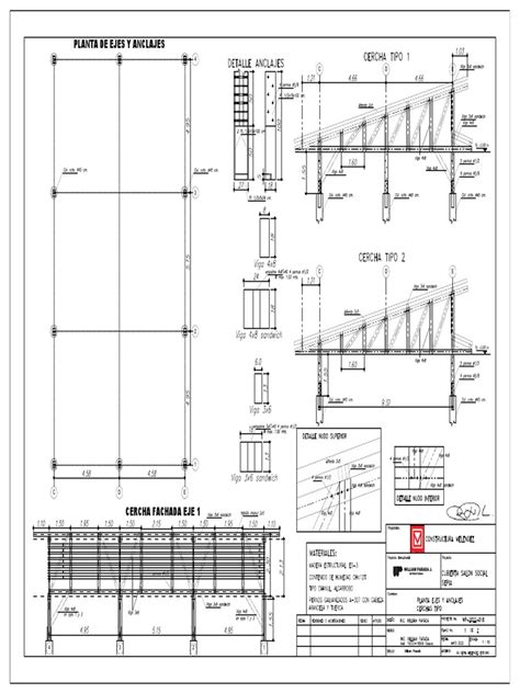 Planta De Ejes Y Anclajes De La Cercha De Fachada Del Eje 1 Pdf