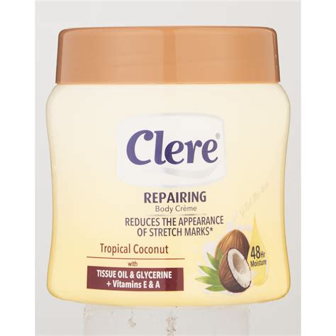 Clere Repairing Tropical Coconut Body Crème 300ml Body Lotion Moisturiser And Scrub Shoprite Za