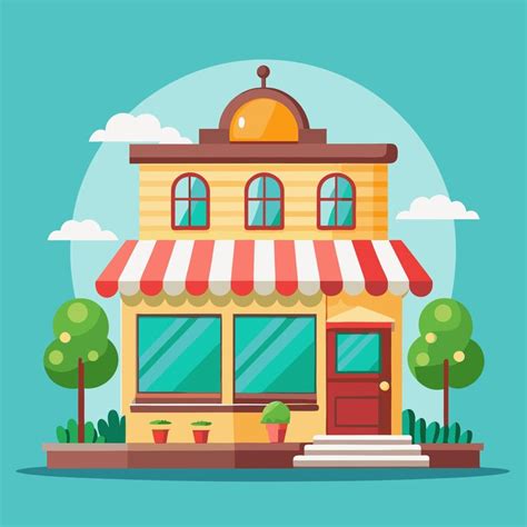 Pastry Shop Vector Illustration With Bakery Decorations Premium Ai