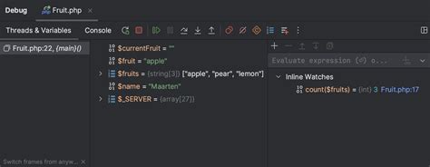 Debug Tool Window PhpStorm Documentation