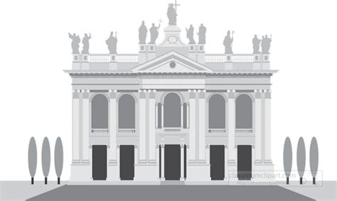Buildings Gray Clipart Basilica Di San Giovanni In Laterano Ancient