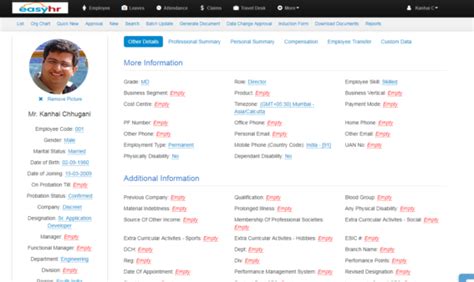Employee Profile Easyhr Knowledge Base